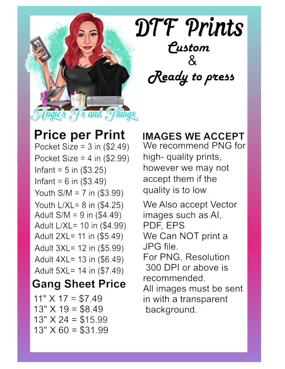 DTF Transfers – Angie's T's and Things